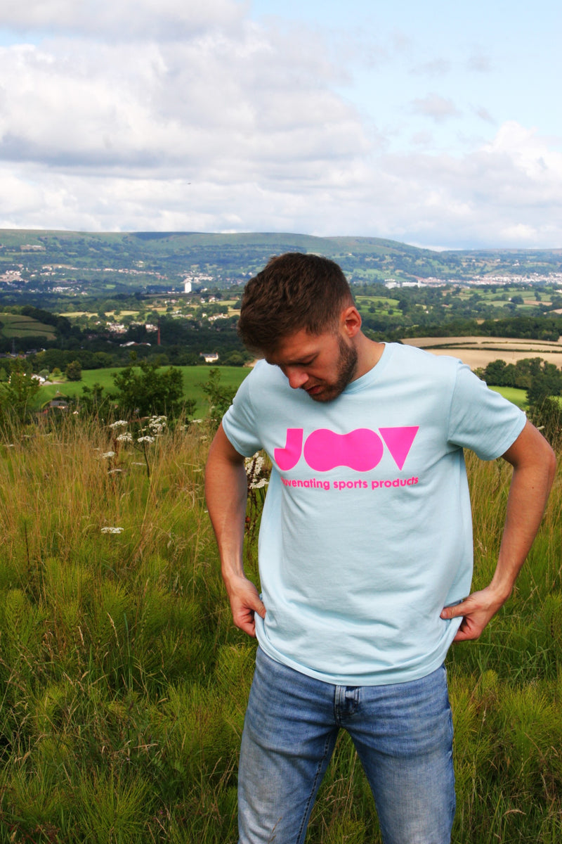 JOOV Tshirt: AquaMarine + Neon Pink – Joov Sports Products